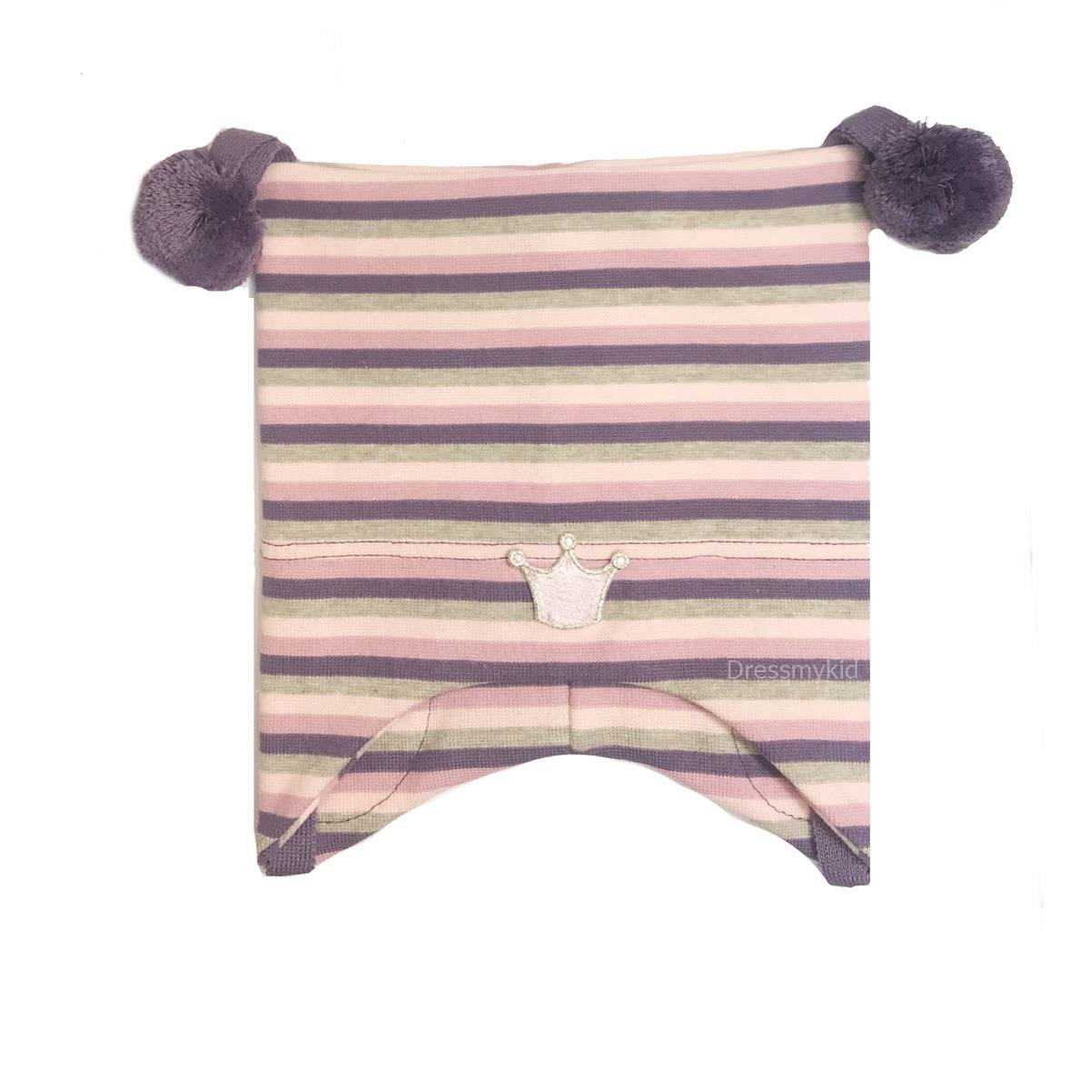 Kivat vårlue til barn med krone, lilla, beige og rosa - DressMyKid AS