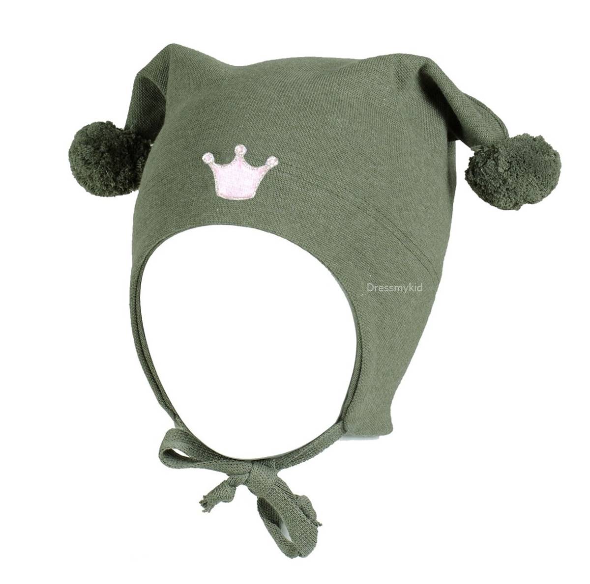 Kivat vårlue til barn med krone, olivengrønn - DressMyKid AS